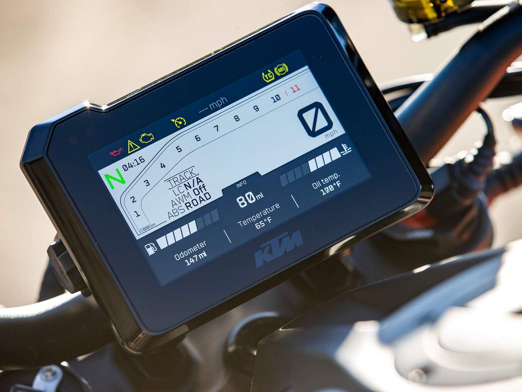 2020 KTM 1290 Super Duke R TFT Display Controls The 2020 KTM 1290 Super ...